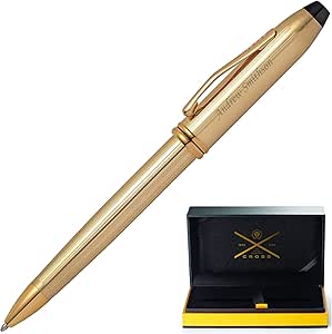 Amazon.com : Gold Cross Pen | Engraved/Personalized Cross 10KT Gold ...