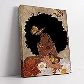Amazon.com: Tuyashua Black Woman Wall Art Canvas Poster Decorative with Frame (11.5×15 inch ...