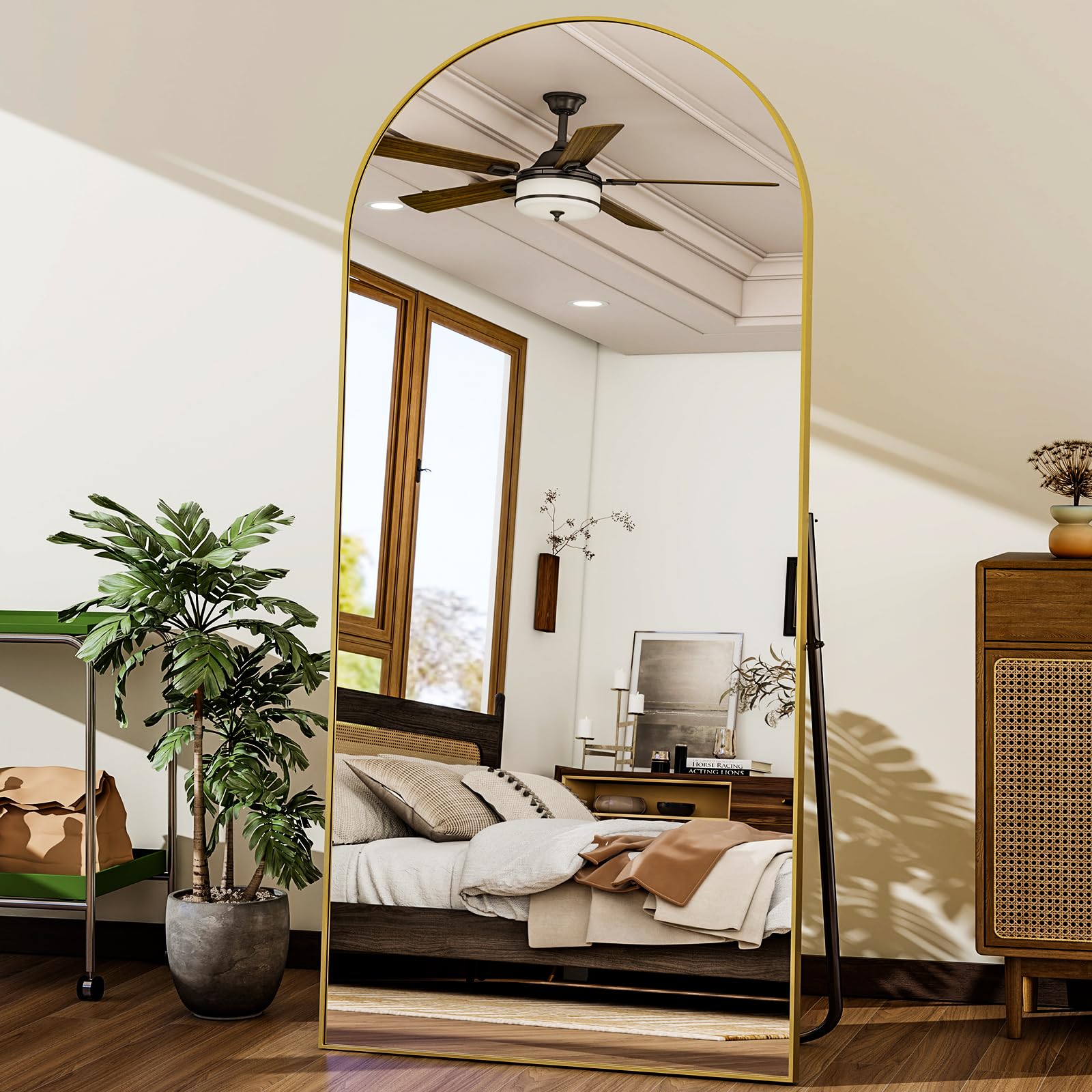 HARRITPURE 76"x34" Arched Full Length Mirror Free Standing Leaning ...