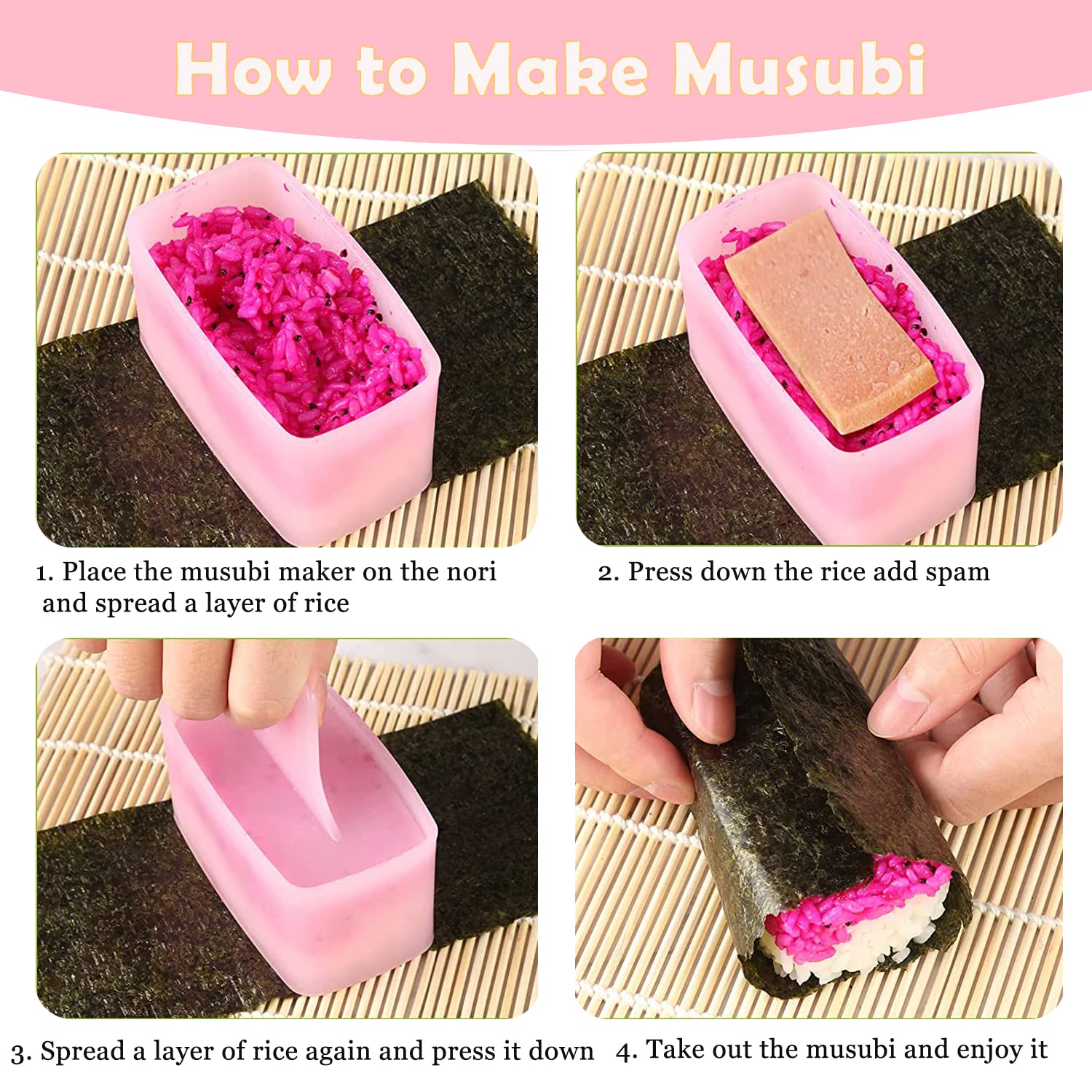 Mua 10 Pcs Onigiri Mold Set, Rice Mold Musubi Maker Mold Kit, Non Stick ...