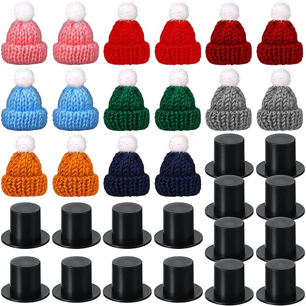 Mini Hats NUOBESTY 12pcs Colorful Mini Top Hats Tiny Formal Tiny Top Hat