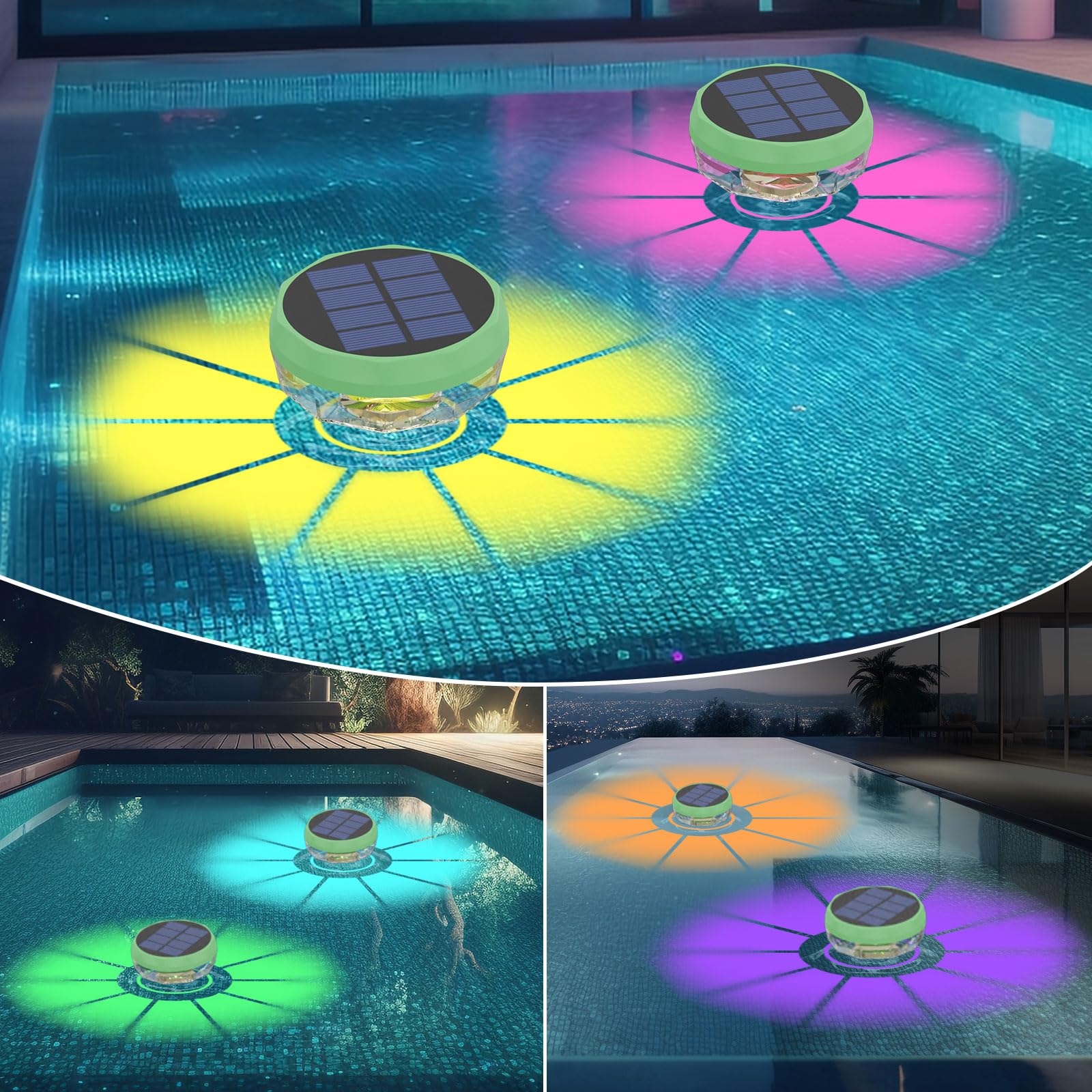 Odupa Solar Floating Pool Lights,RGB Color Changing Pool Floating Light ...