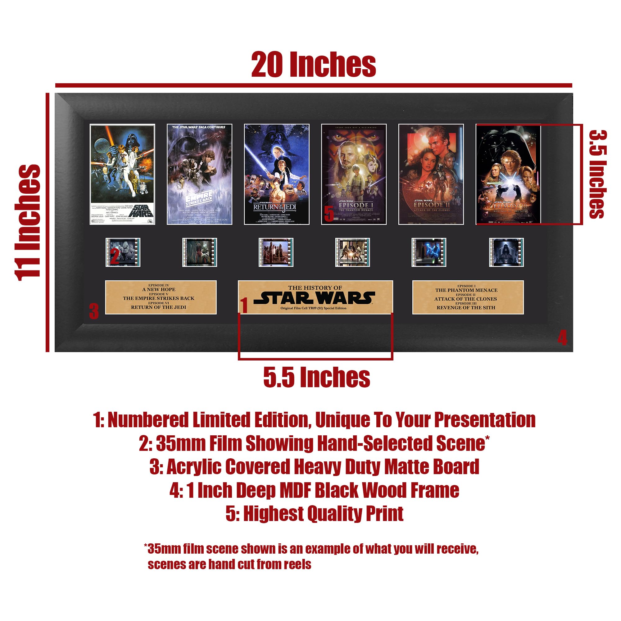 Mua FILMCELLS Star Wars: Through The Ages Episodes 1-6 20" x 11" Framed ...