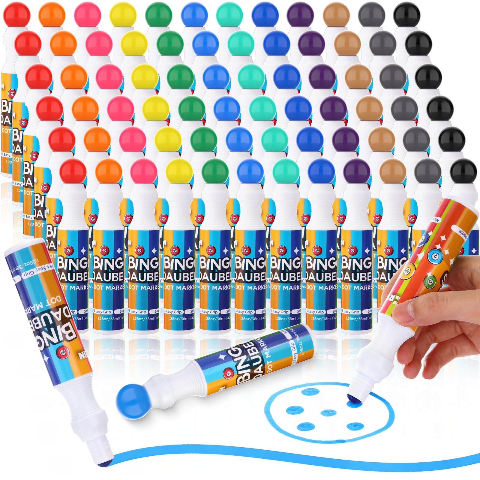 Crtiin 24 Pack Mixed Colors Set of Bingo Daubers Dot Markers Bulk Bingo ...