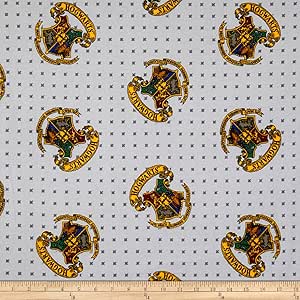 Amazon.com: CAMELOT Fabrics Harry Potter Hogwarts Flannel Grey Fabric ...