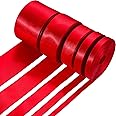 Amazon.com: Sumind Red Satin Ribbon, Double Face Satin Ribbon for ...