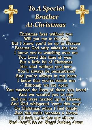 To A Special Brother At Christmas Memorial Graveside Funeral Poem ...