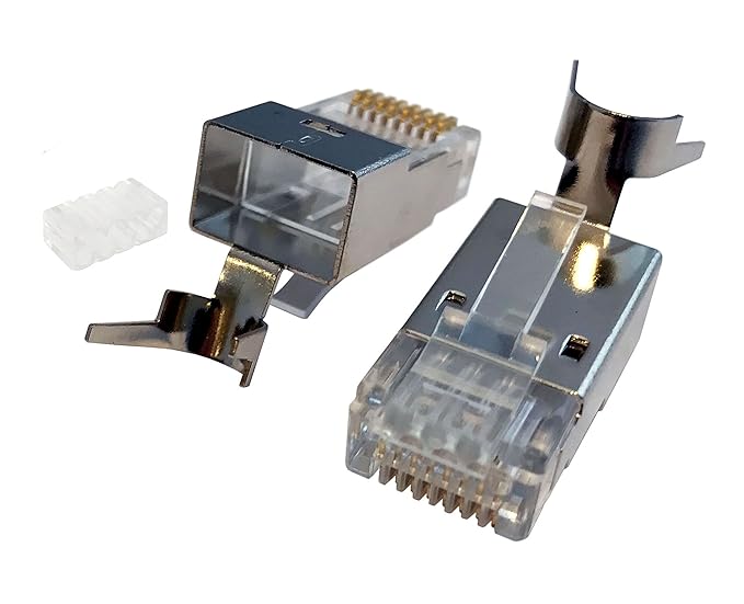 Cat6a RJ45 Connector Plug FTP Shielded 8p 8c 3u-50u: Amazon.co.uk ...