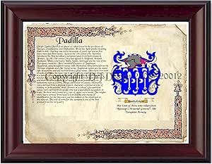 Amazon.com: Padilla Coat of Arms/ Family Crest on Fine Paper and Family ...