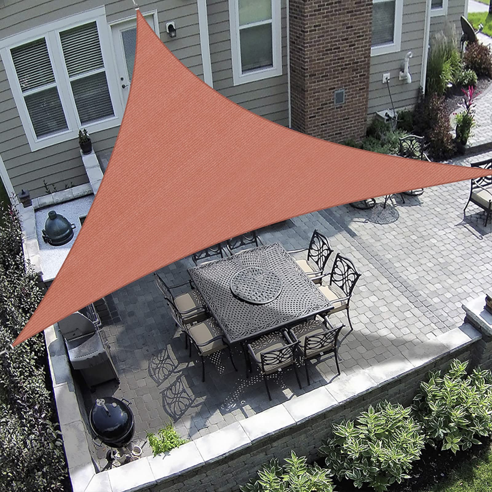 OutdoorLines Triangle Sun Shade Sails for Patios 8 x 8 x 8 ft Sun UV ...