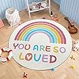 Amazon.com: Topotdor Rainbow Round Rug for Bedroom,Colorful Boho Decor ...