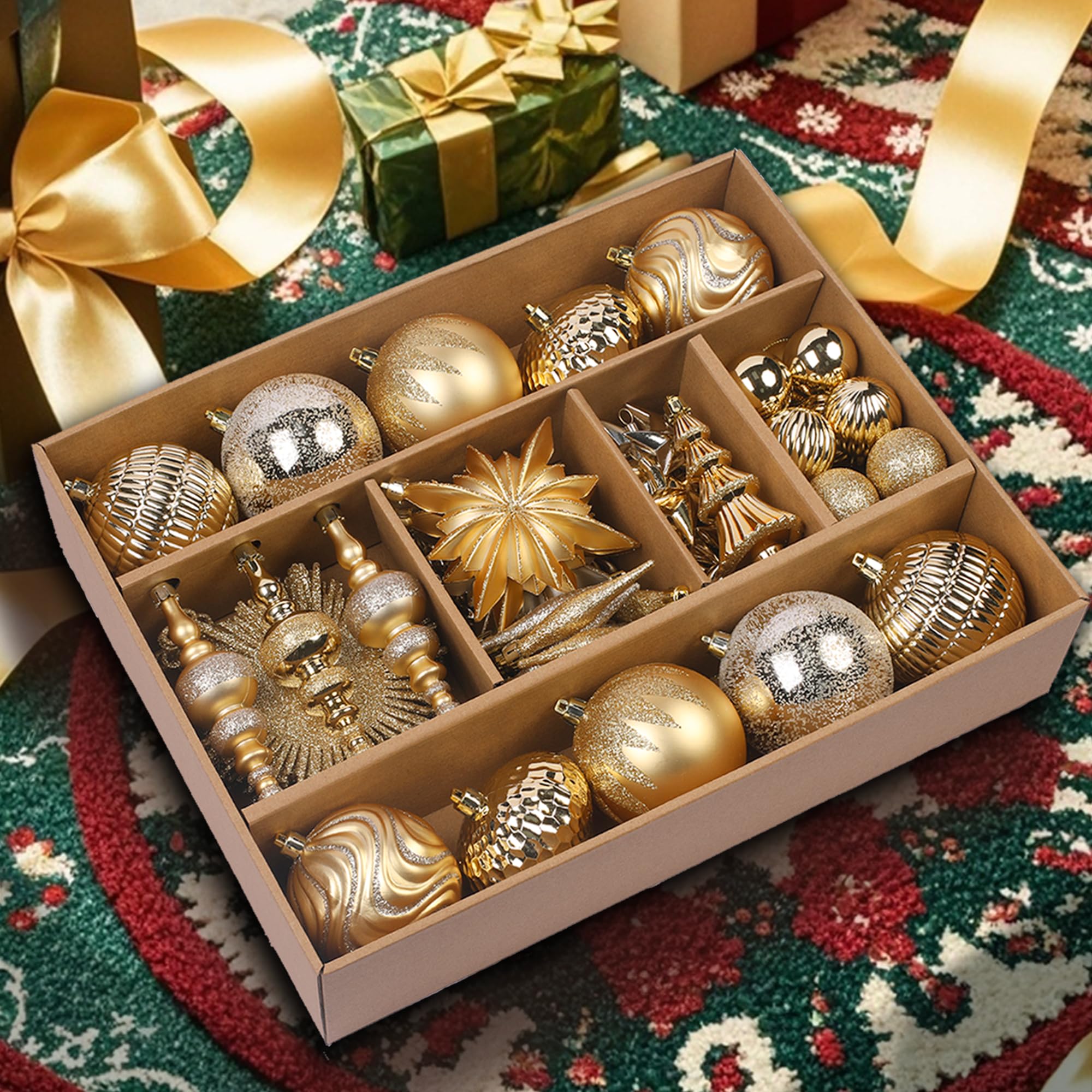 SHareconn 80pcs Christmas Balls Ornaments Set, Contemporary Light ...
