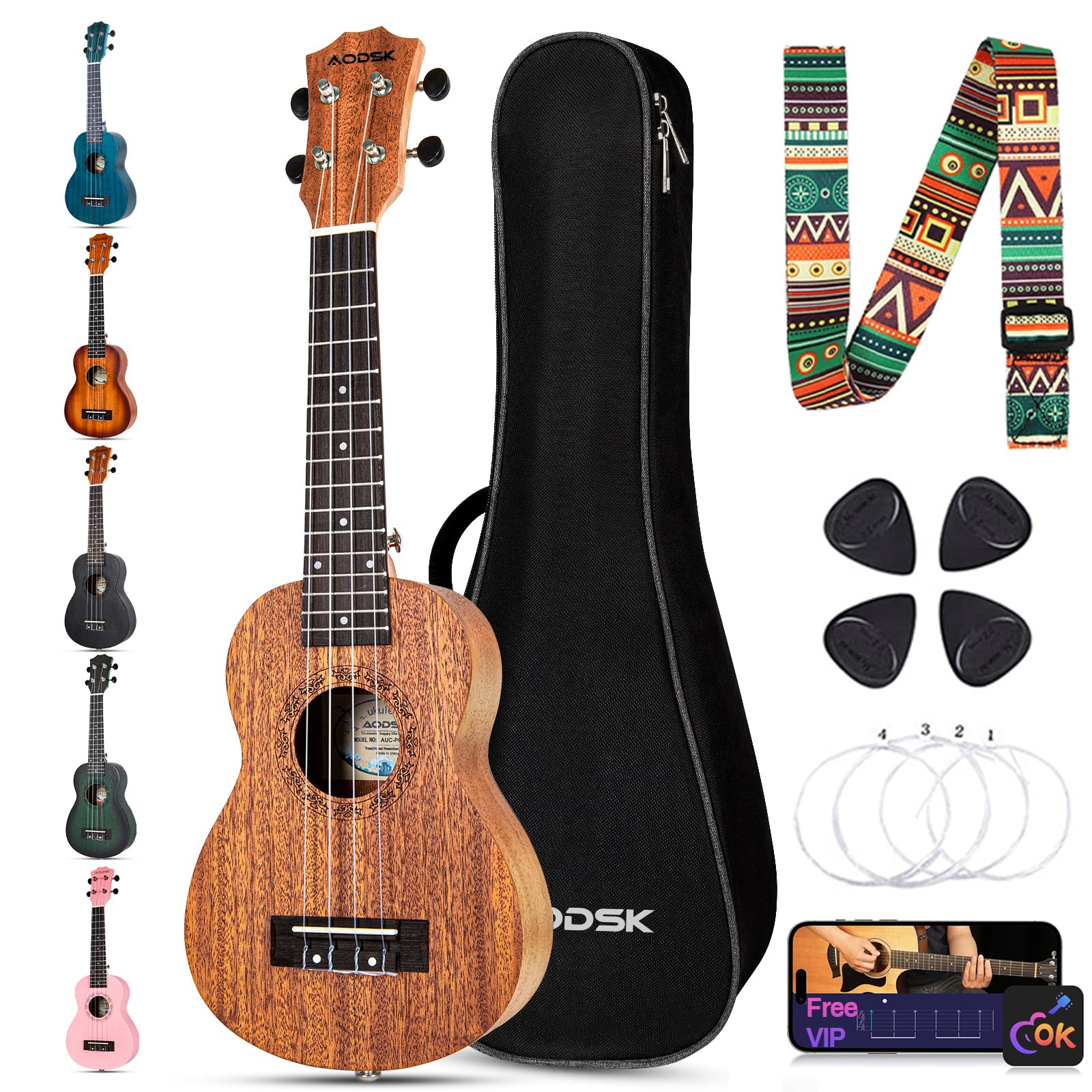 Mua Ukulele For Beginners,Starter Bundle Kit with Free Gig Bag Strap ...