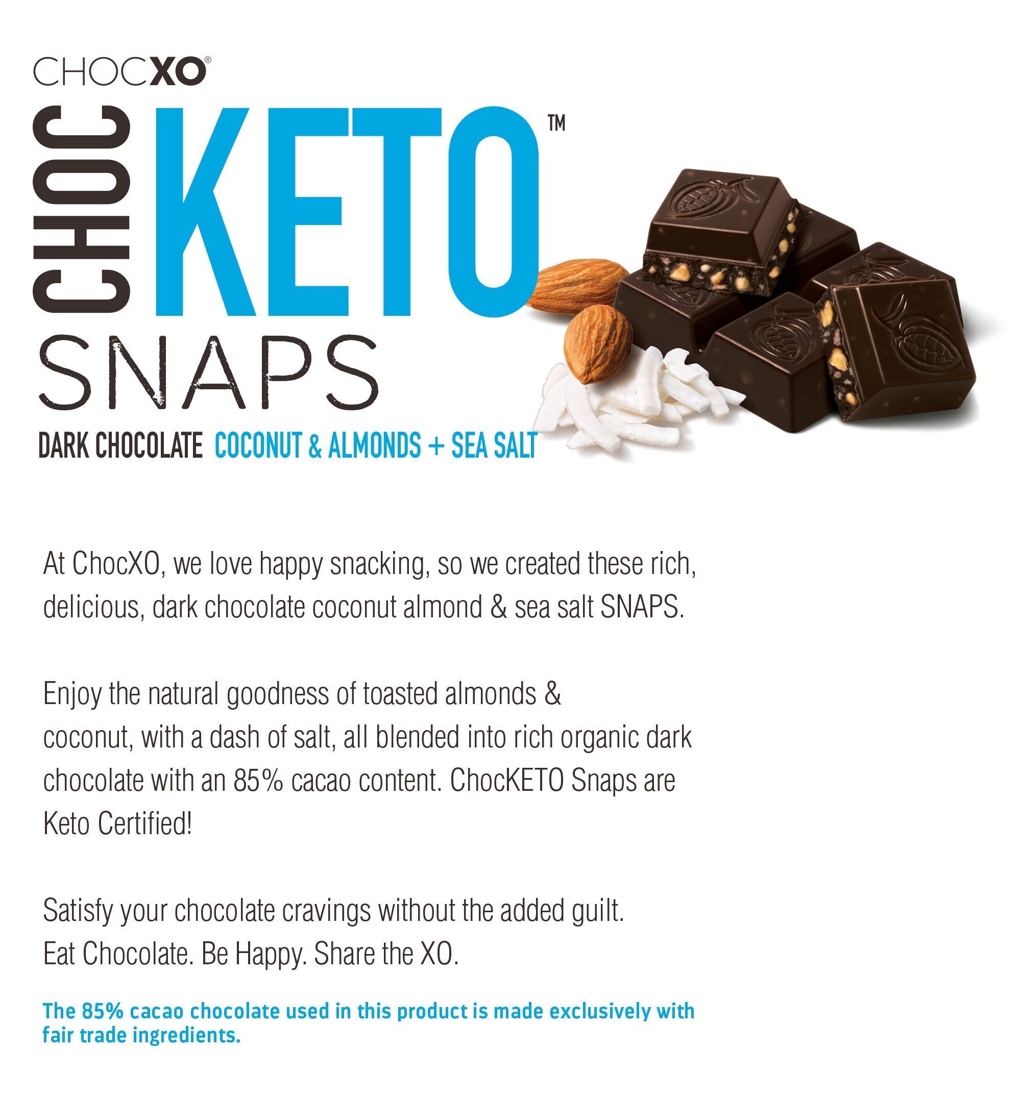 ChocKETO Dark Chocolate Coconut Snaps with Almonds and Sea Salt | Keto ...