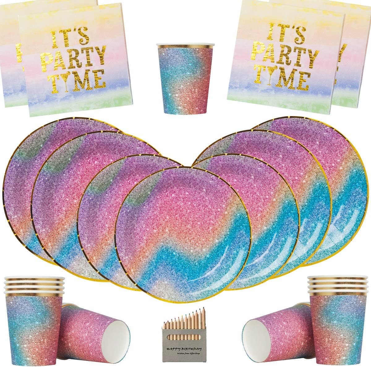 Glitter Party Decoration Set Children's Birthday Party Tableware ...