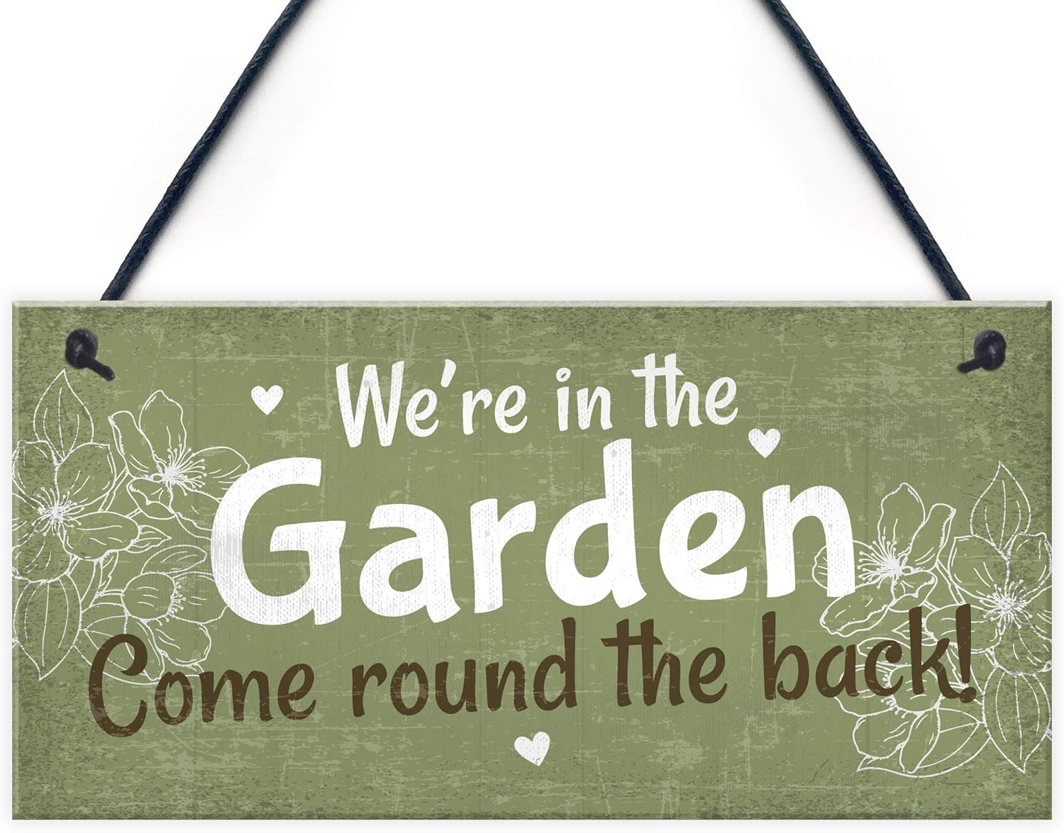 RED OCEAN Were In The Garden Front Door Plaque Summer House Sign Garden ...