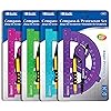 BAZIC Geometry Math Compass Set w/ Scale-Arm, 6" Swing Arm Protractor ...