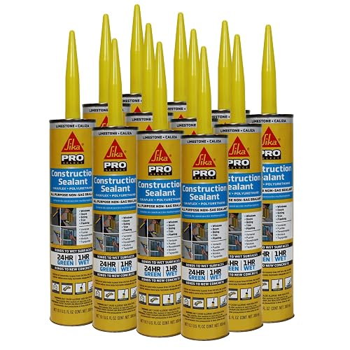 SIKA Sikaflex Construction Sealant, 12-Pack, 10.1 fl oz, Limestone ...