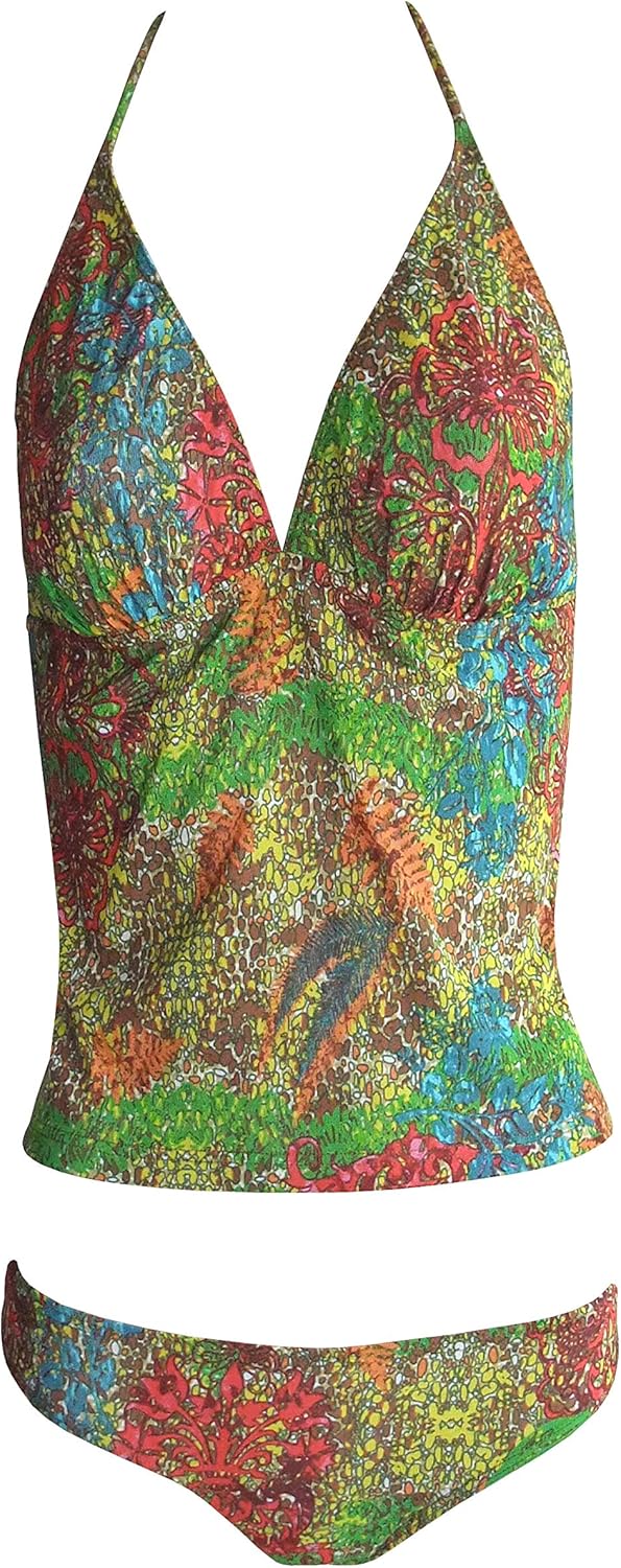 Solar Tan Thru Neckholder Tankini Durchbräunend Grün, Gr. 40 B-Cup ...