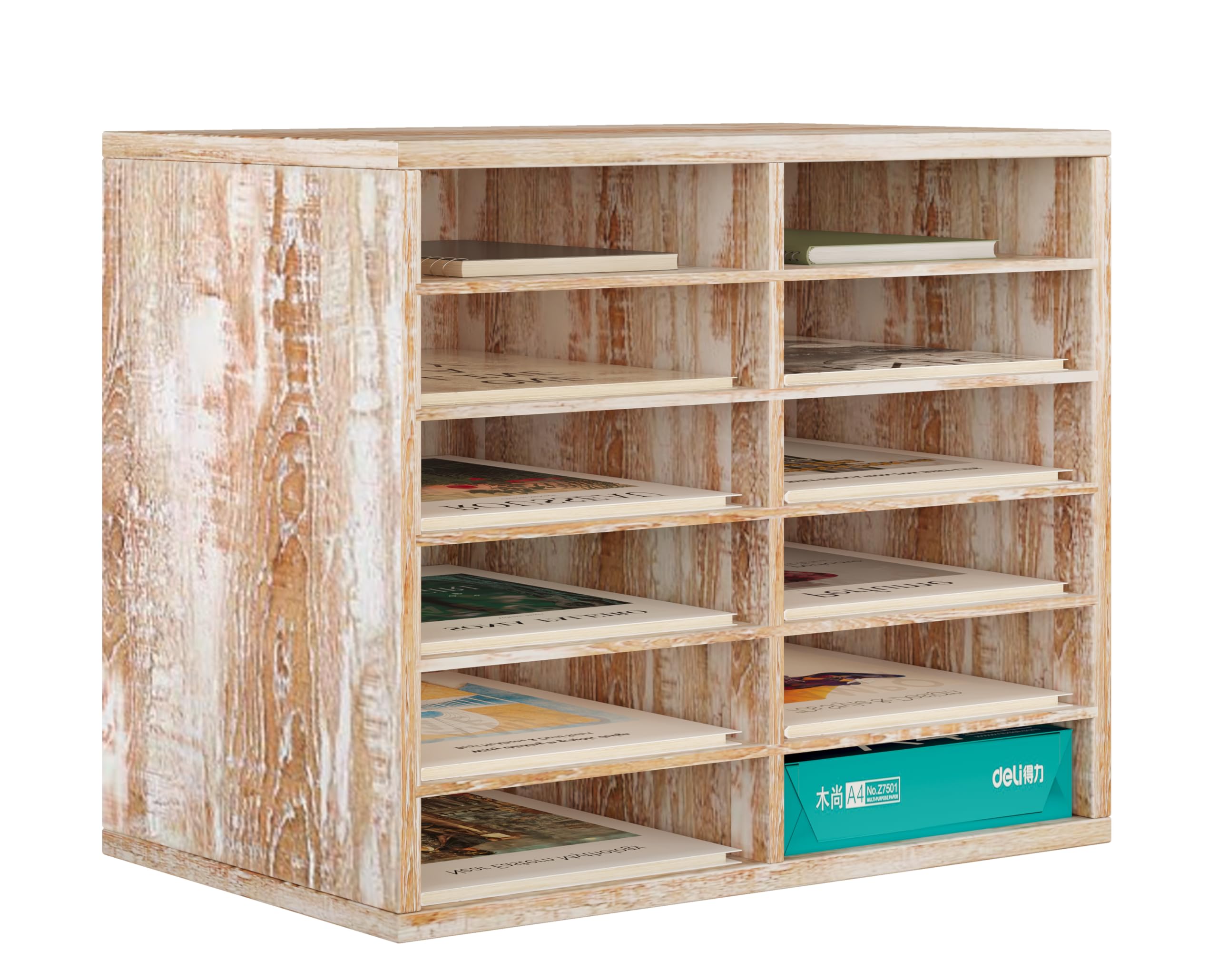 PAG Countertop Mail Sorter Organizer, Wooden Literature Organizer ...
