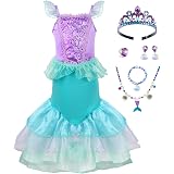 Amazon.com: Kids Sparkling Mermaid Costume Girls Costume Dress with ...