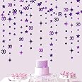 Amazon.com: Purple 30th Birthday Decorations Number 30 Circle Dot ...