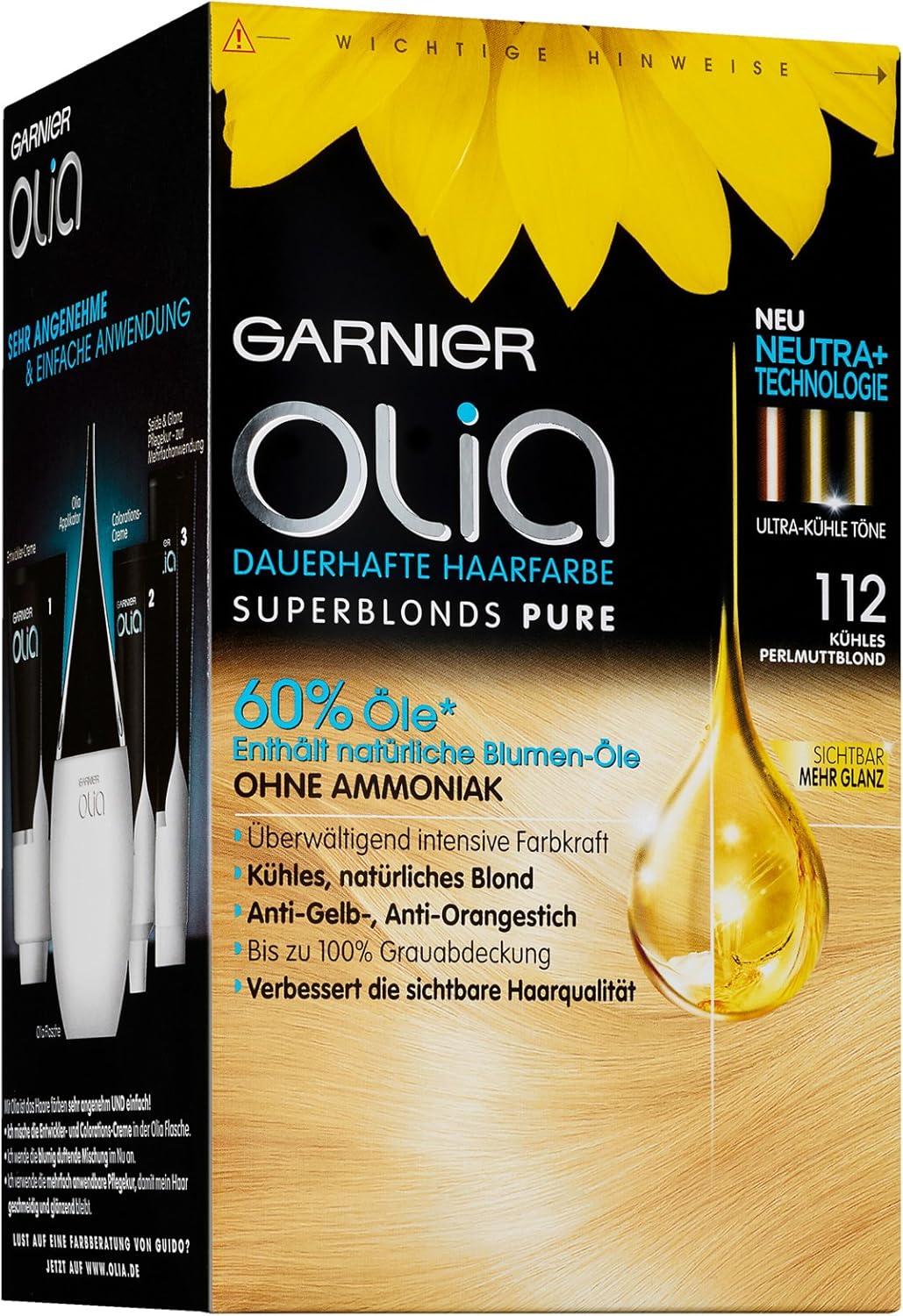 3 x Garnier Olia 112 Super Light Beige Blonde - Permanent Hair ...