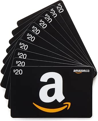 Amazon.ca $20 Gift Cards, Pack of 10 (Classic Black Card Design ...