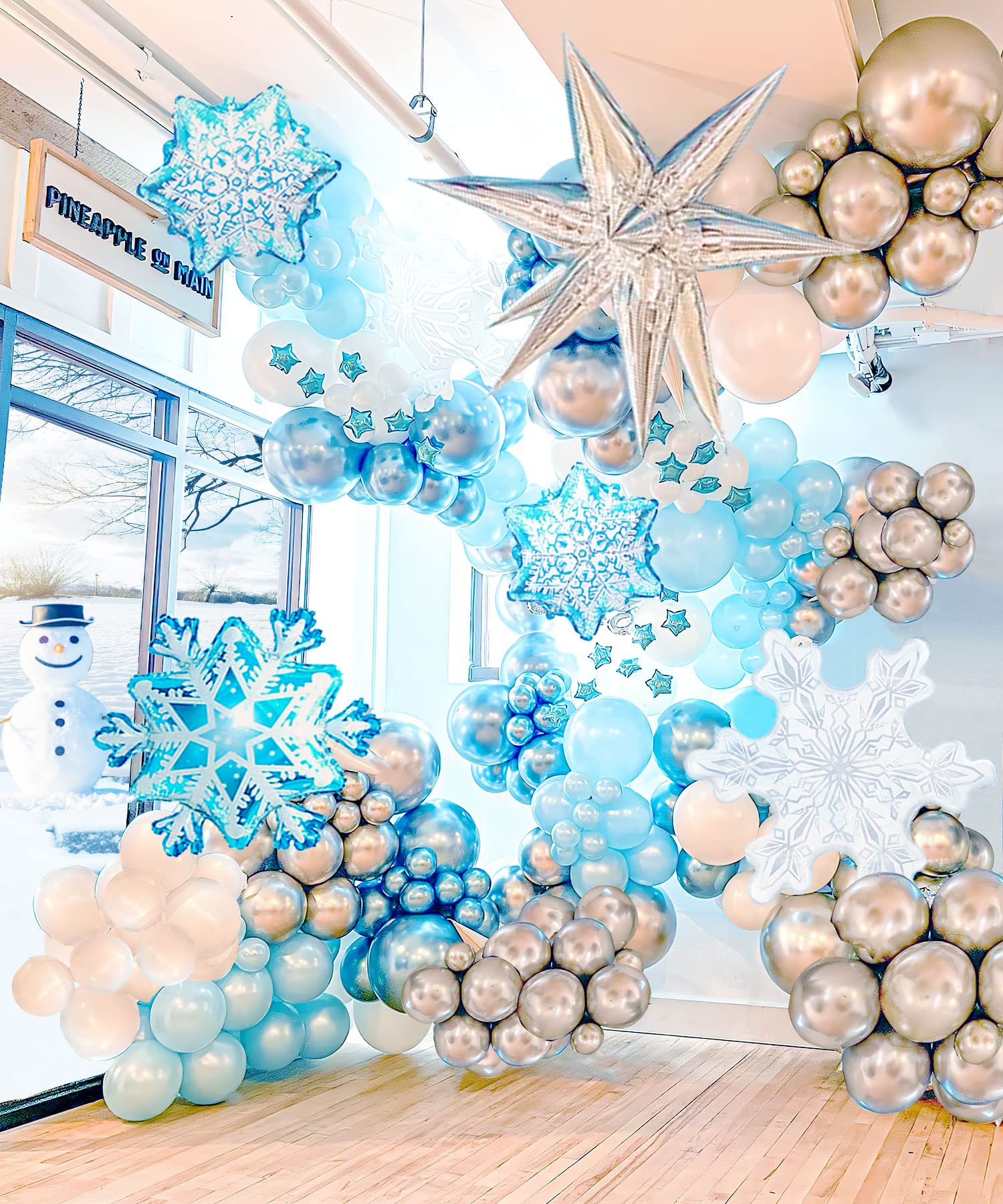 Winter Wonderland Balloon Garland arch kit 160 Pcs large Snowflake ...
