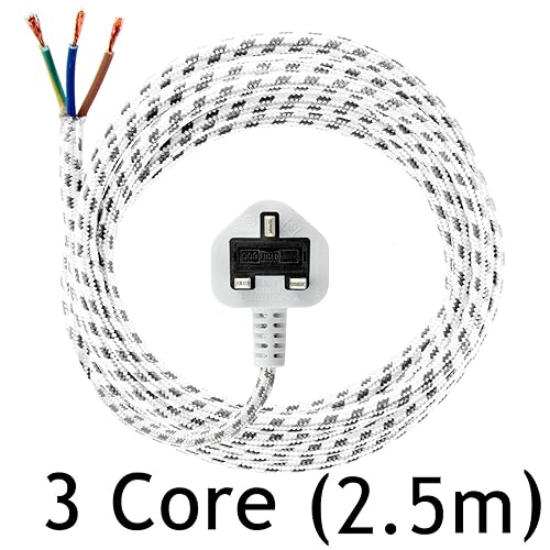 First4Spares 3 Metre Steam Iron Cotton Covered Heat Resistant Cable ...