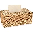 Amazon.com: Sumnacon Tissue Box Cover Rectangle Tissue Box Rattan ...
