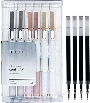 Amazon.com: TUL Retractable Gel Pens, Medium Point, 0.7 mm, Pearl White ...