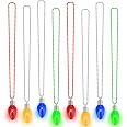 Amazon.com: 8pcs Christmas Bead Necklace, Light up Christmas Necklace ...