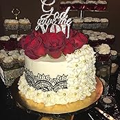 Funshowcase Large Pre-Made Ready to Use Edible Cake Lace Rose Scallop ...