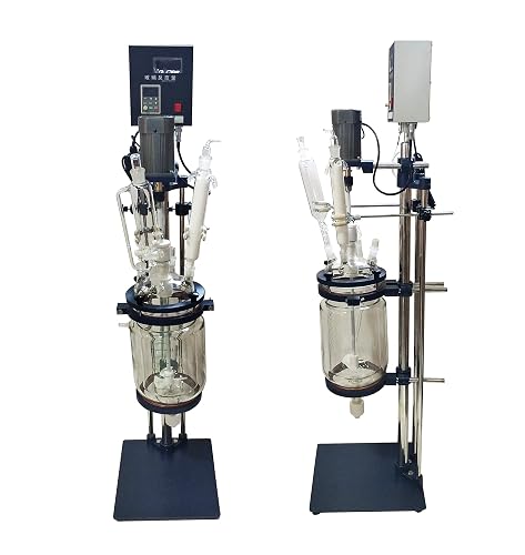 TECHTONGDA Lab Jacketed Reactor 5L Double Layer Glass Reactor Jacketed ...