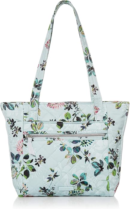 Vera Bradley Performance Twill Small Vera Tote Bag, Seawater Blooms ...