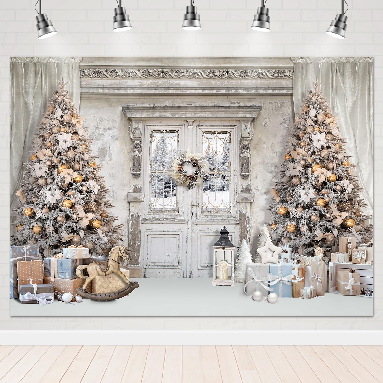 Mocsicka Christmas Winter Manor Photography Backdrop Stylish Christmas ...
