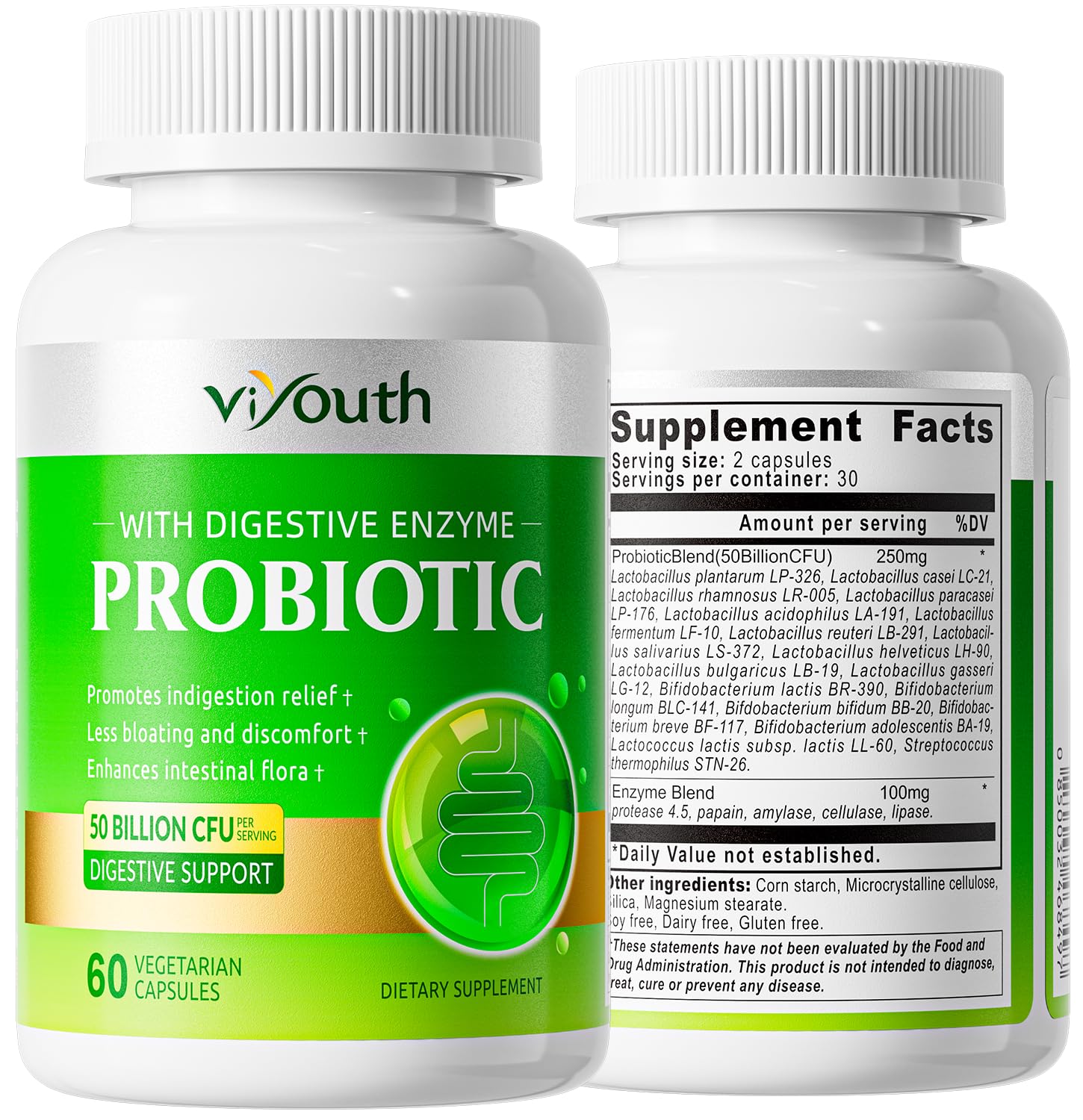 Probiotics for Women & Men - Probiotic 50 Billion CFU 18 Strains & 5 ...