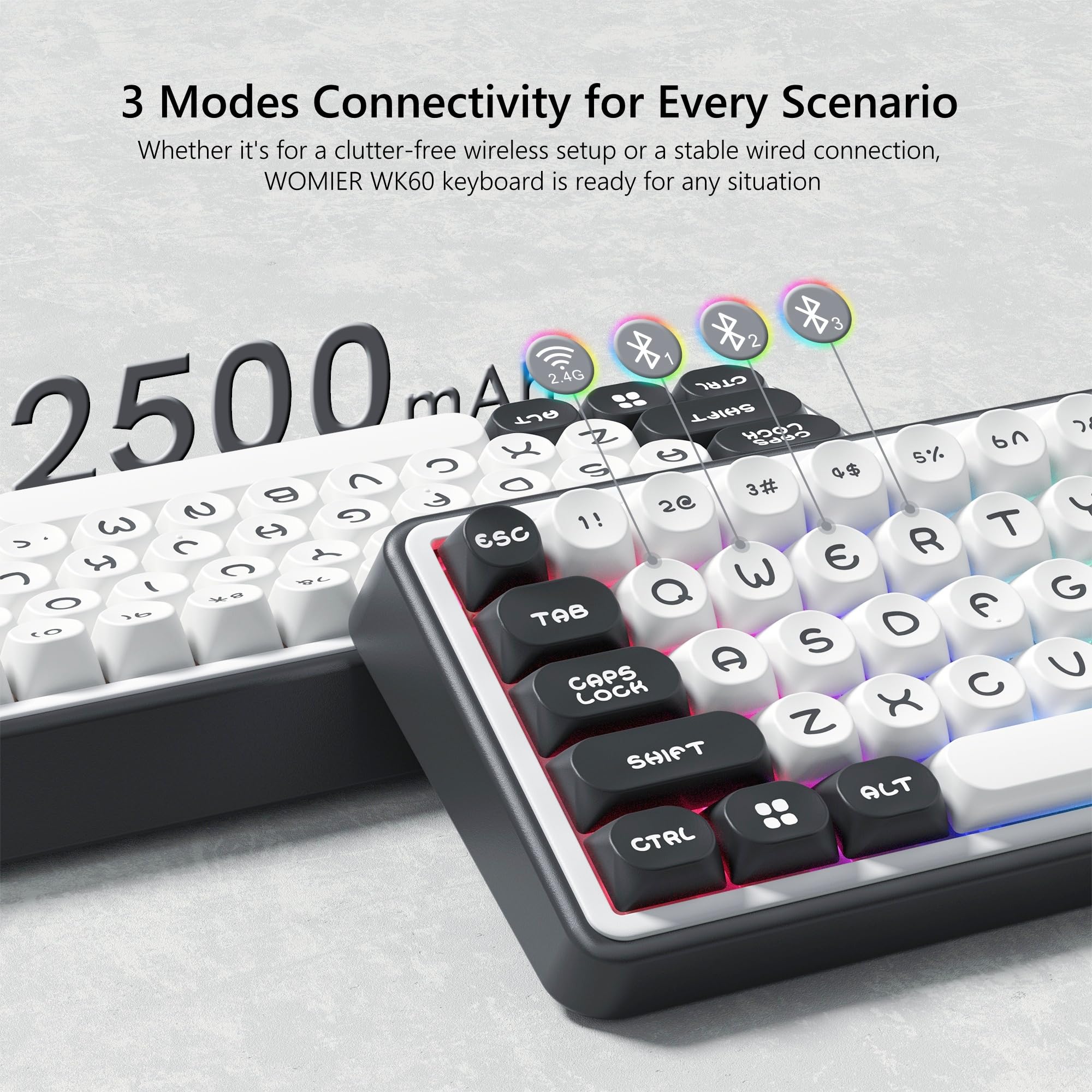 Mua Womier WK60 60% Keyboard Wireless, Mechanical Gaming Keyboard Hot ...