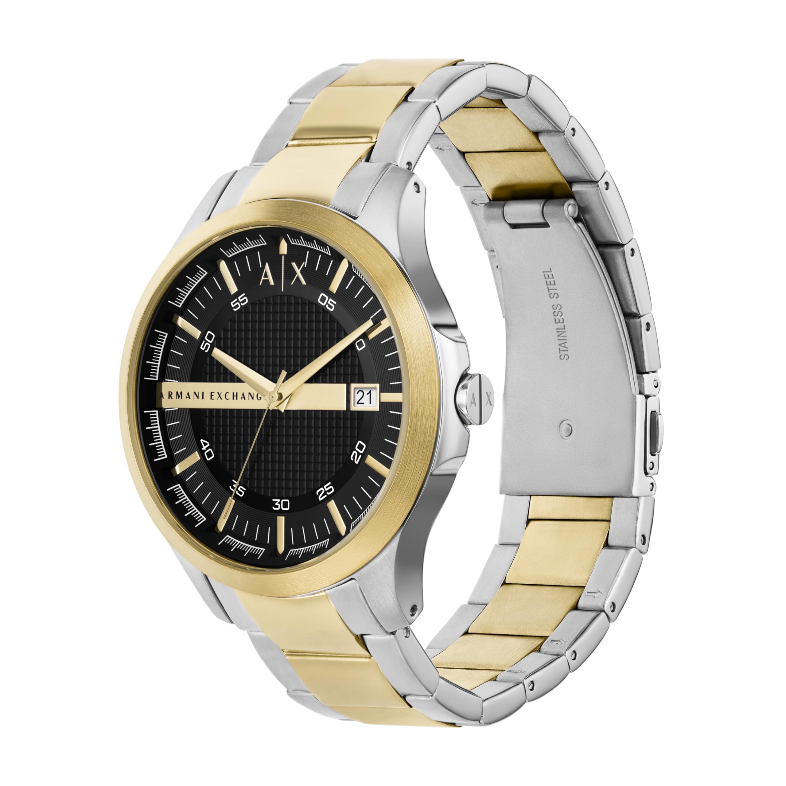 Mua A｜X Armani Exchange Men's Three-Hand Date Silver and Gold Two-Tone ...