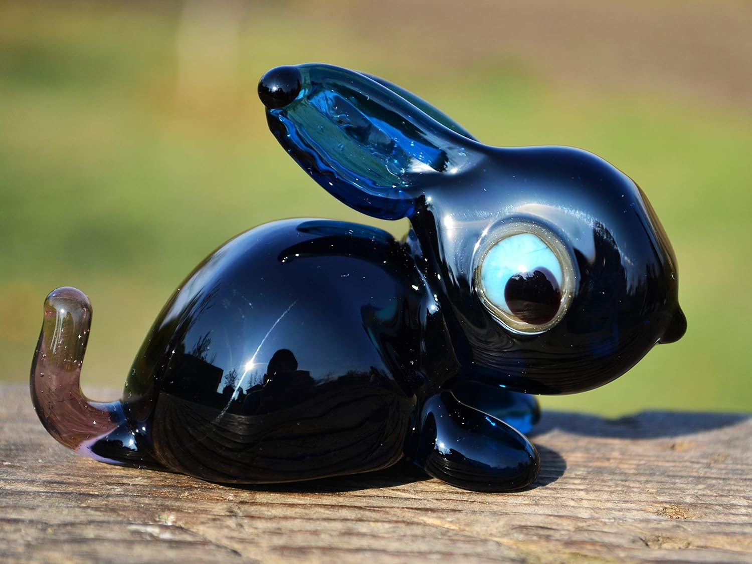 Amazon.com: Glass Rabbit Figurine Animals Glass Rabbit Sculpture Glass ...