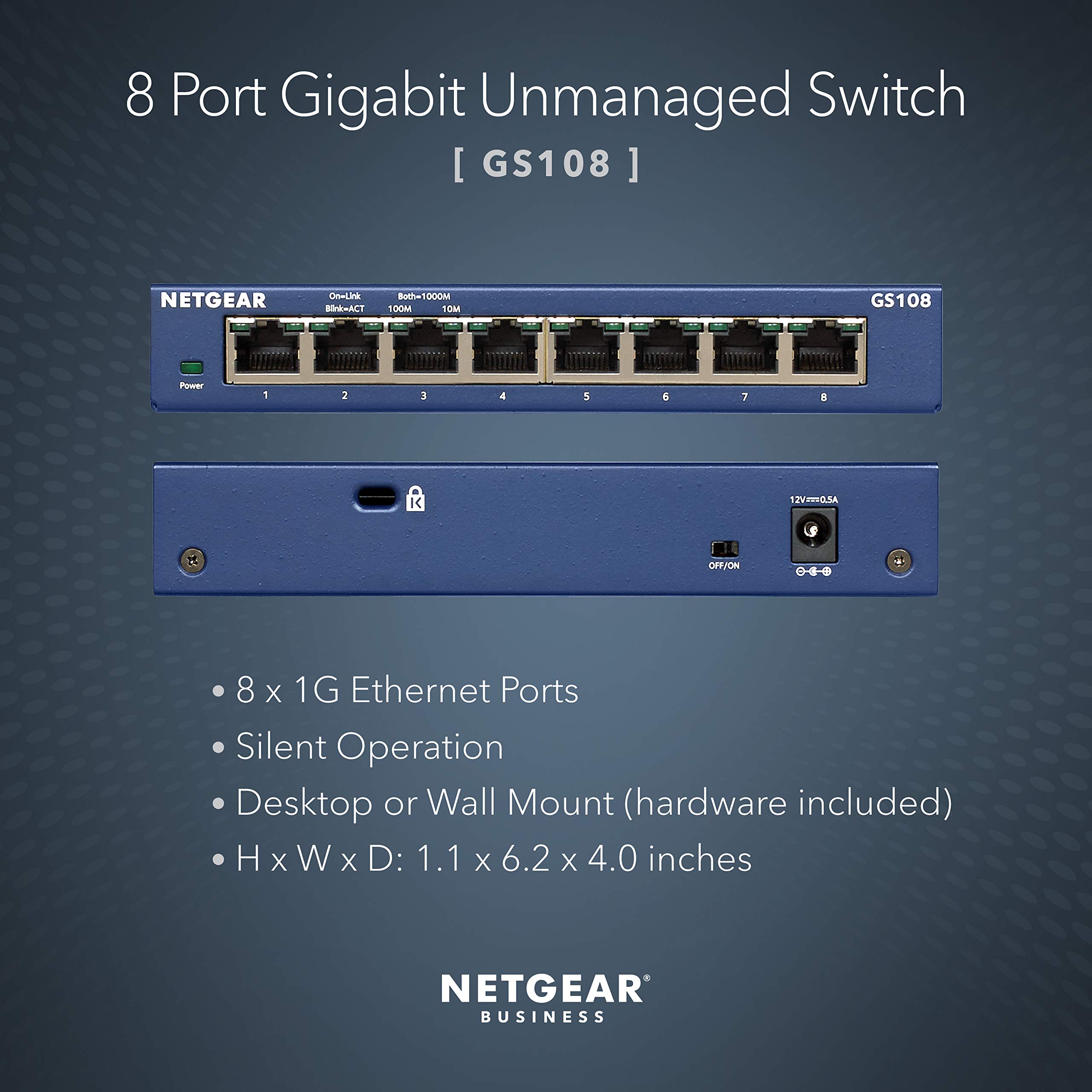NETGEAR 8-Port Gigabit Ethernet Unmanaged Switch (GS108) - Desktop or ...