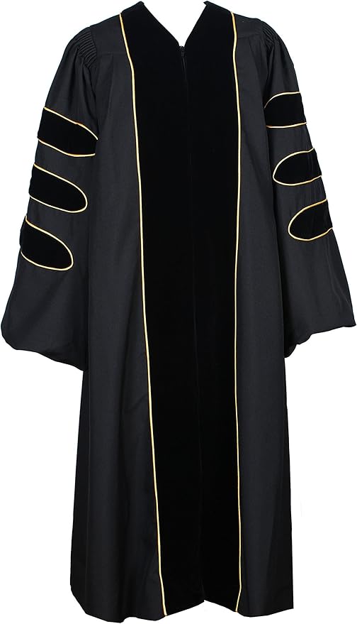 Unisex Deluxe Graduation Doctorate Robe with Gold Piping Available for ...