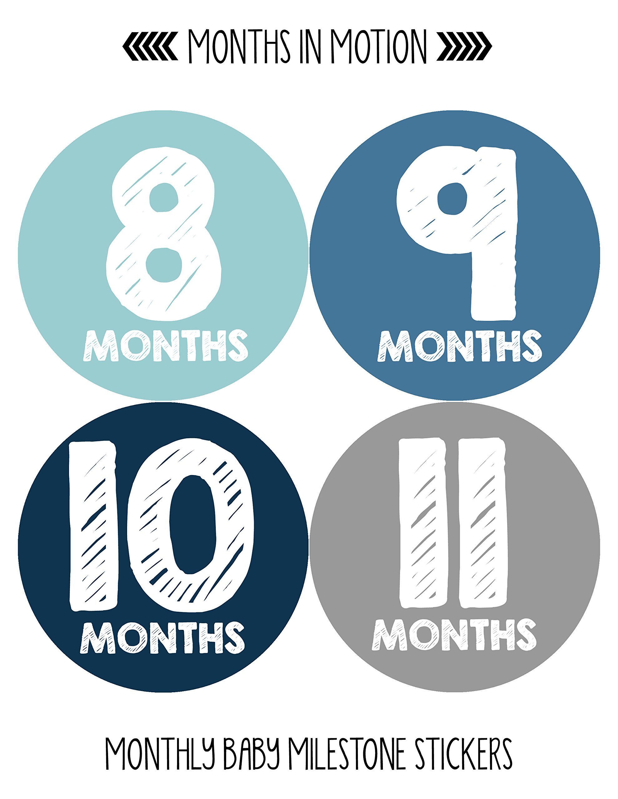 Months In Motion Baby Monthly Stickers - Baby Milestone Stickers ...