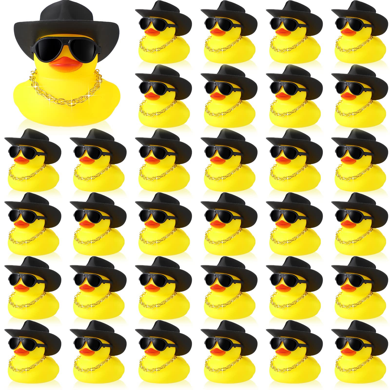 Sotiff 48 Sets Cowgirl Rubber Duck Squeaky Duck Bath Party Toy Duckies ...