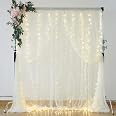 Amazon.com : 10x10ft Ivory Tulle Backdrop Curtain with Lights String ...