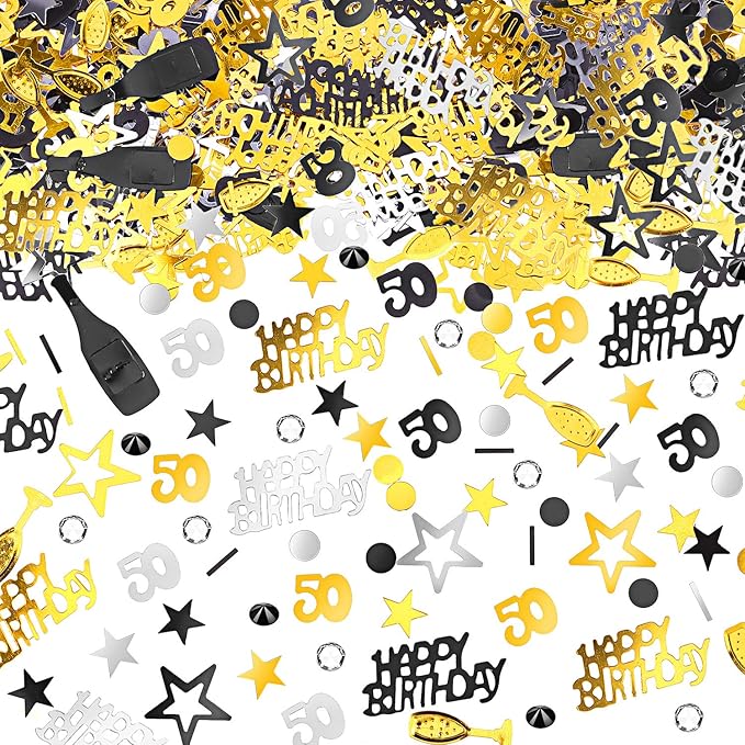 Amazon.com: 50th Birthday Confetti 50 Number Confetti 50th Party ...