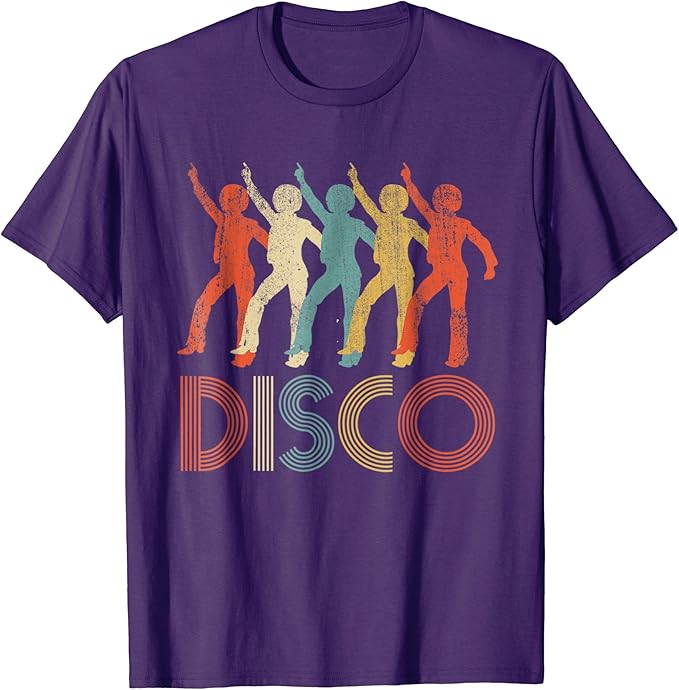 Amazon.com: Disco Vintage T-Shirt Retro Disco Groovy Disco 70s Music ...