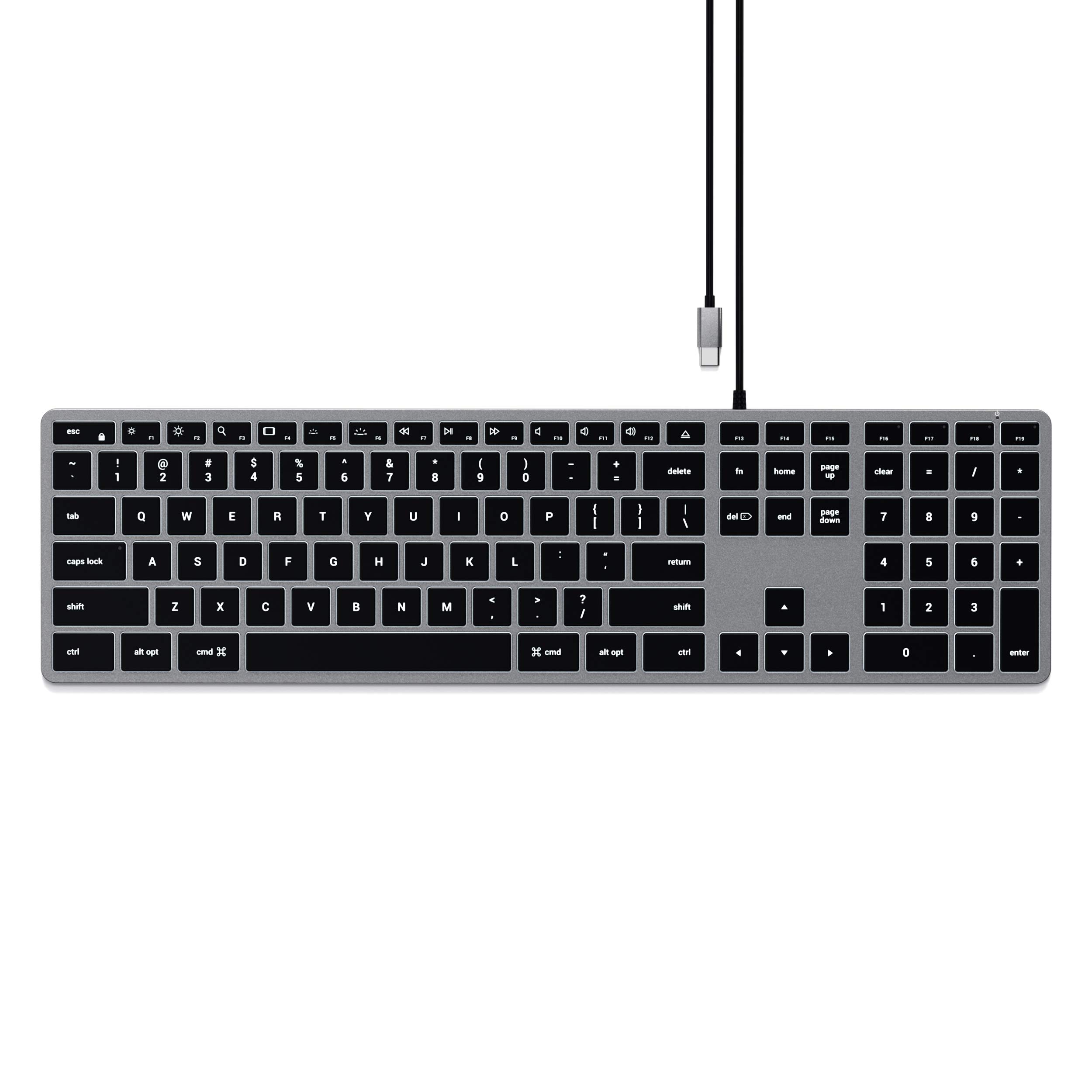 Mua Slim W3 Wired Backlit Keyboard with Numeric Keypad – Illuminated Keys & USB C Connection ...