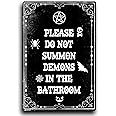 Amazon.com : Please Do Not Summon Demons In The Bathroom Sign Funny ...